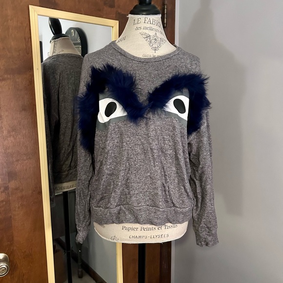 Sweaters | Rare Find Muppet Monster Eyes Fuzzy Eyebrows Sweatshirt ...